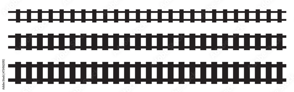 Railway Line, Rails Symbol, Train Tracks Sign, Railroad Pictogram ...