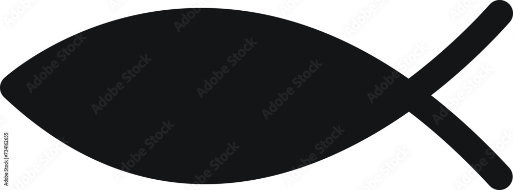 Christian fish icon. Religious symbol. Faith in Jesus Christ. Black ...
