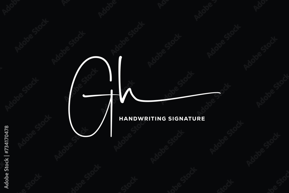 GH initials Handwriting signature logo. GH Hand drawn Calligraphy ...