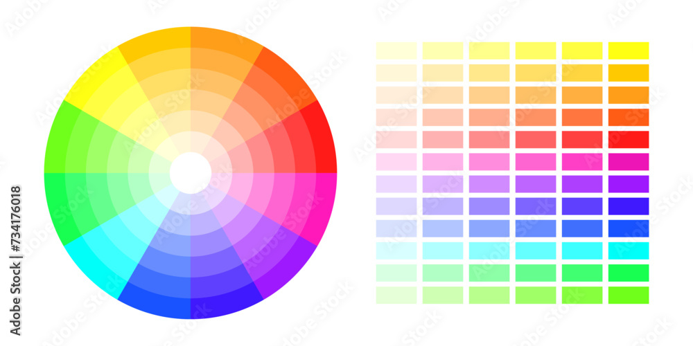 Color wheel, vector illustration. Color wheel isolated circle on white ...
