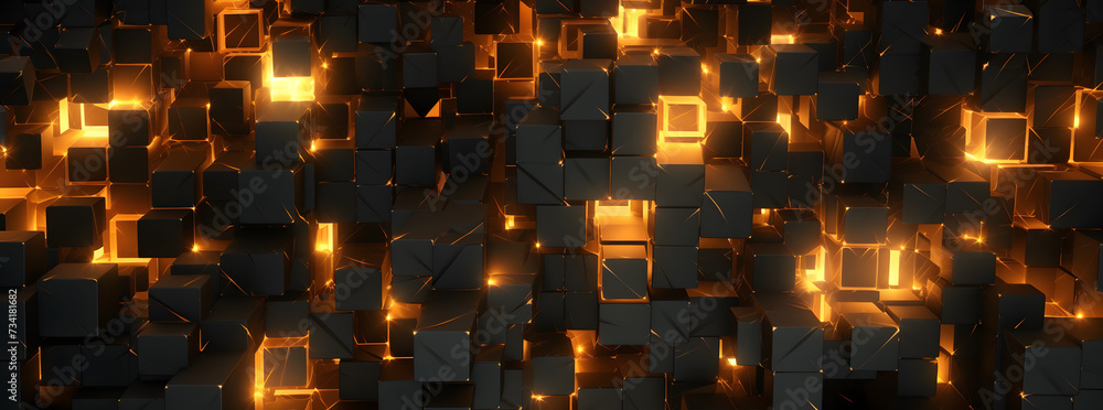 fire wallpaper, black and orange, in the style of cubist fragmentation ...