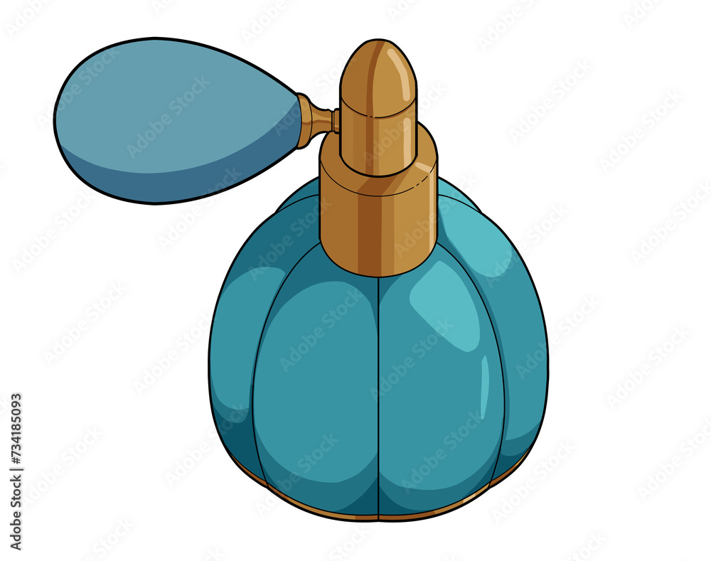classic perfume blower 2D illustration, cutout, high-res clipart image ...