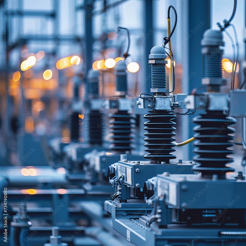 An image showing the technical details of a power plant or distribution ...