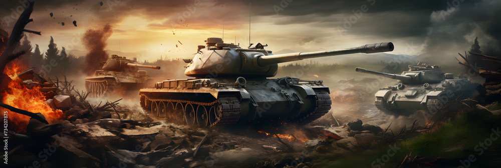 tanks wallpaper, in the style of aggressive digital illustration ...