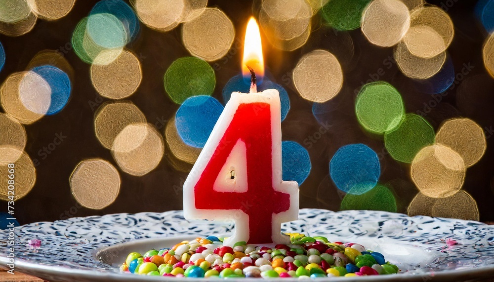 number 4 joyful greeting card for birthdays or anniversaries this image ...