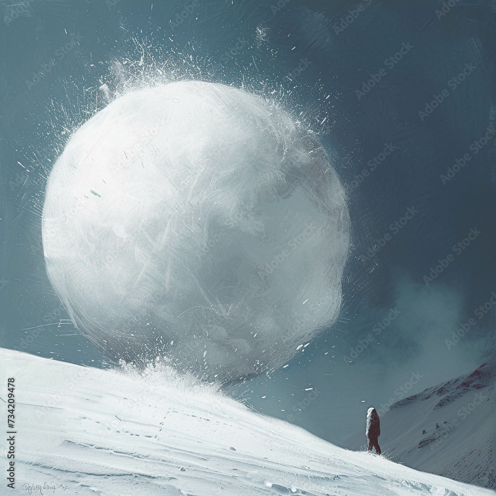 Depict a snowball effect representing the philosophy of accumulation ...