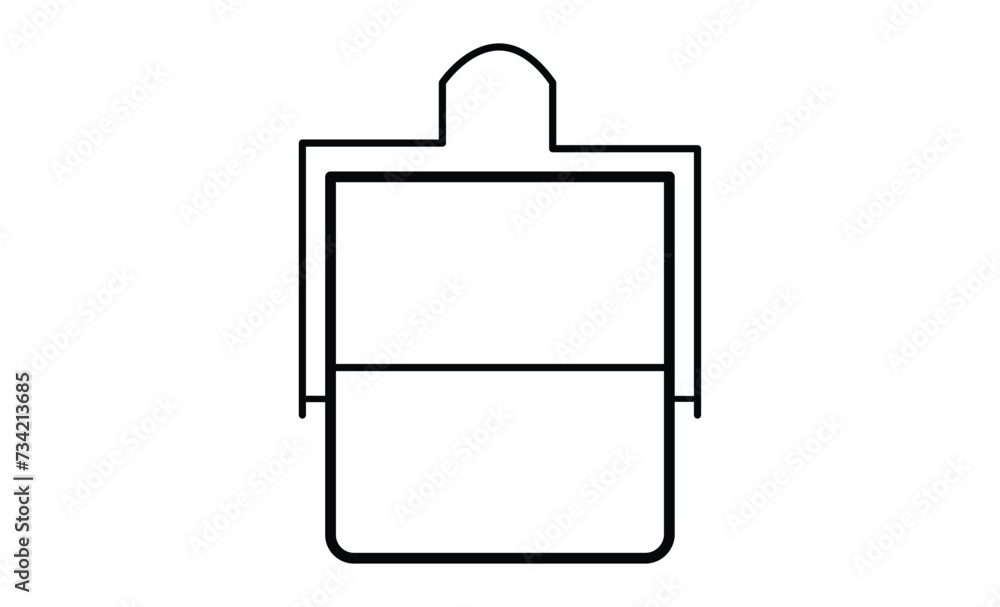 Metal tiffin box outline icon. Clipart image isolated on white ...