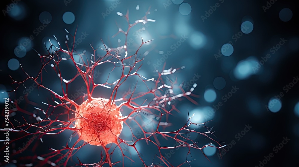 Abstract AI-generated background with neural tissues, organic shapes ...