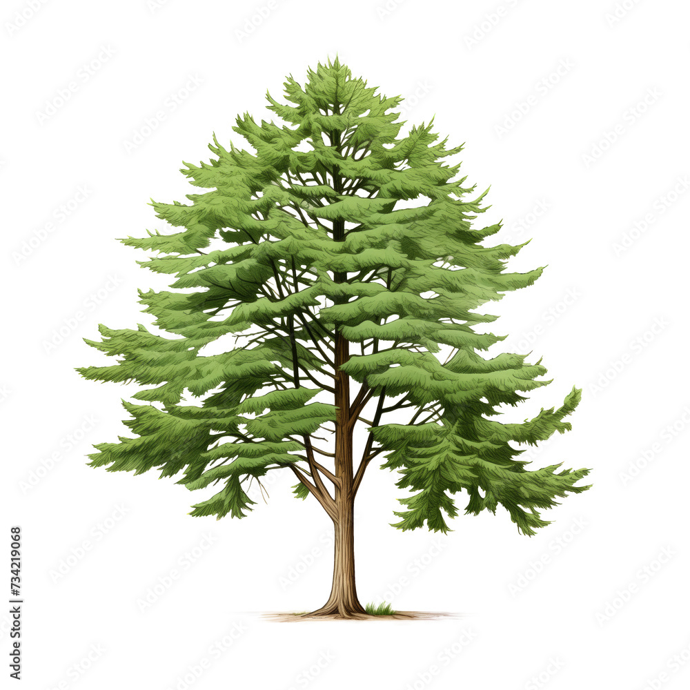 Green Tree, cartoon clipart, isolated on transparent background. Stock ...