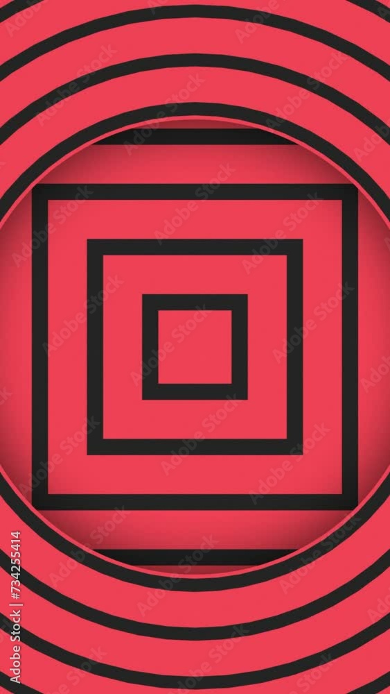 Seamless looped Abstract red color geometric shape background. Growing ...