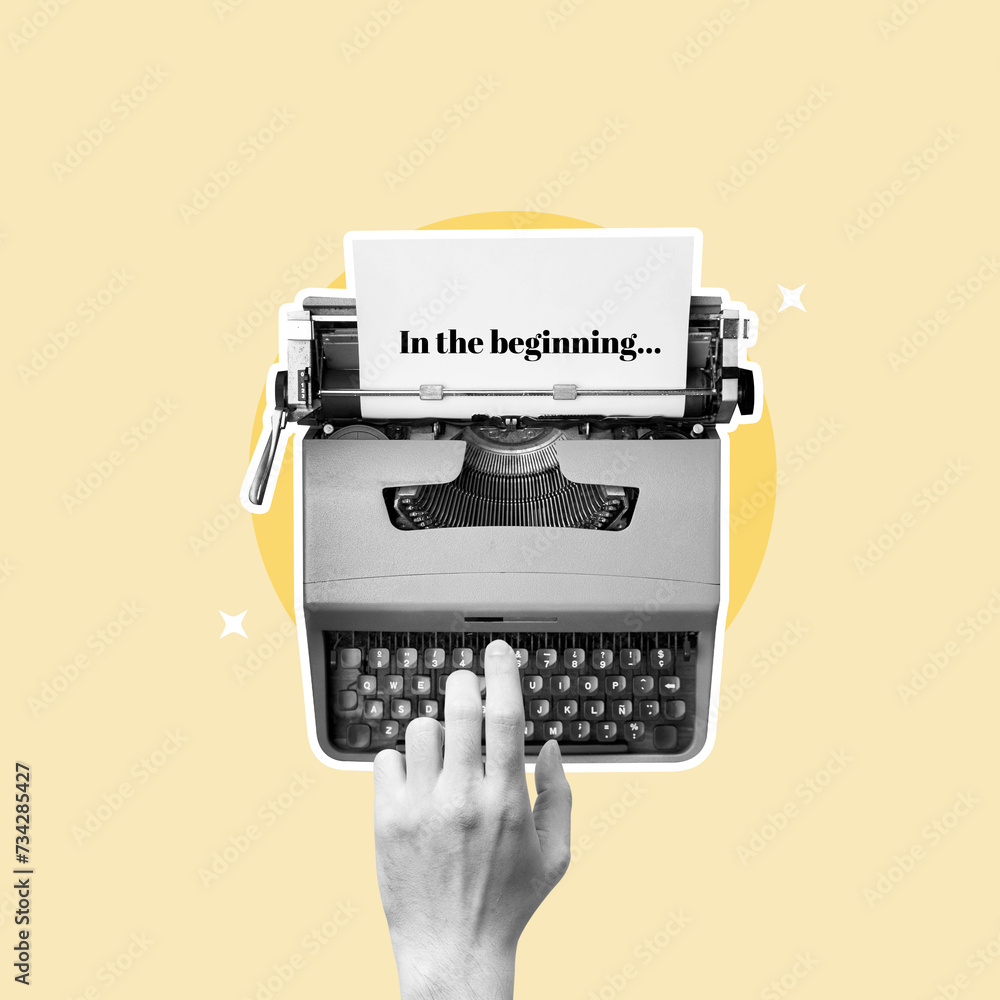 Foto de The Beginning, beginning of the story, page, typewriter, retro ...