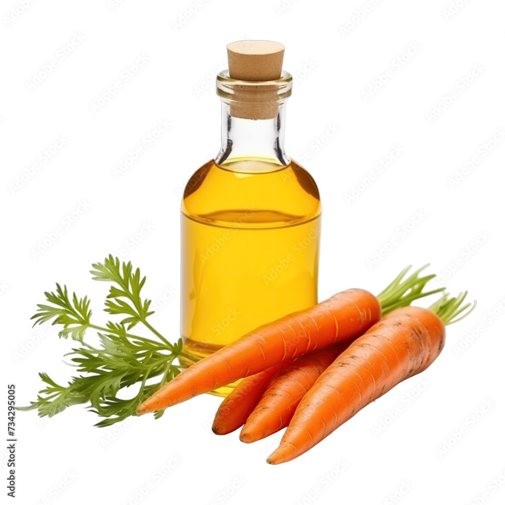 fresh raw organic carrot oil in glass bowl png isolated on white ...