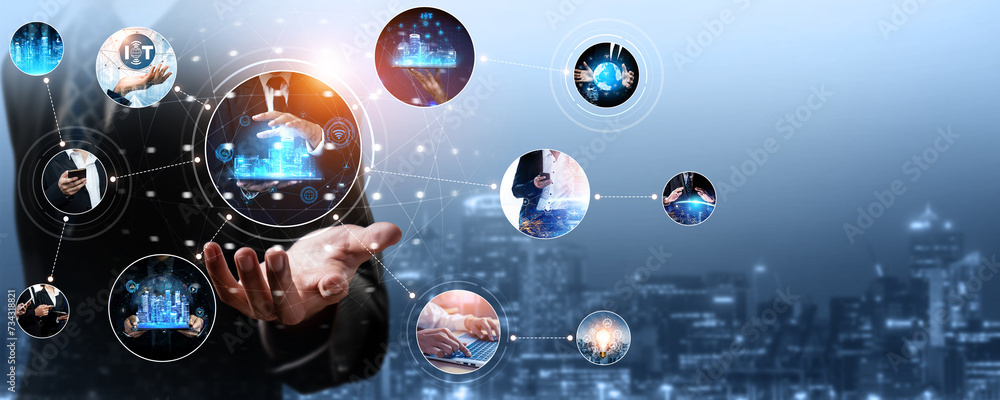 Communication technology , smart connection IOT and people network ...