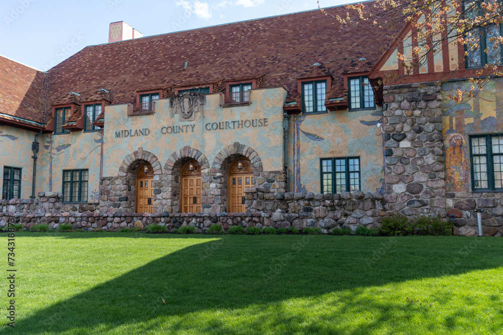 Midland, Michigan: Midland County Courthouse. Unique Tudor style ...