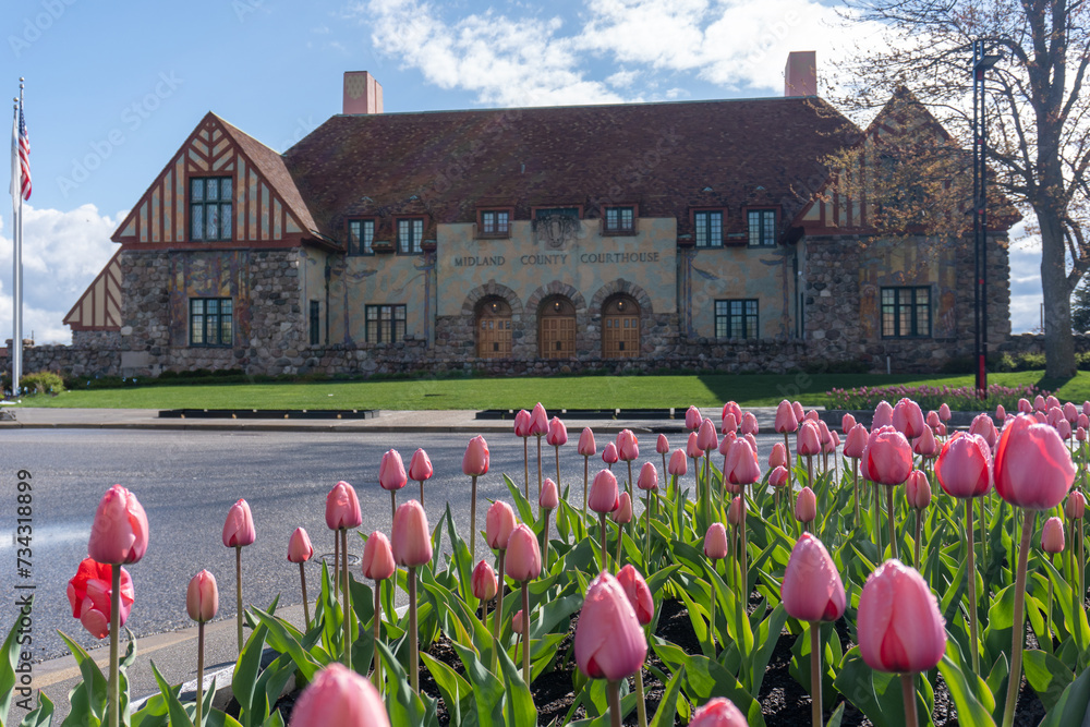 Midland, Michigan: Midland County Courthouse. Unique Tudor style ...