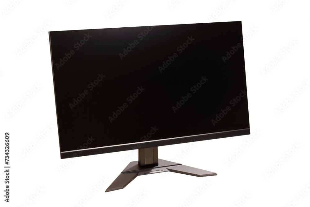 Generic modern black gaming computer monitor, front-facing angle ...