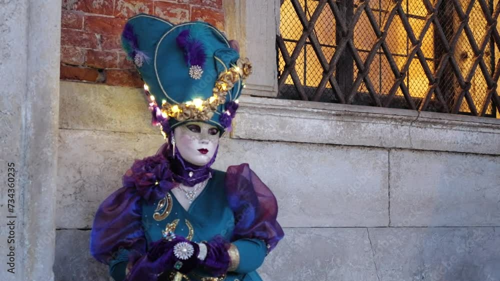 Venice, Italy - February 2024 - carnival masks are photographed with ...