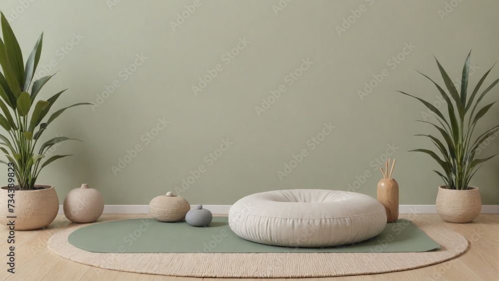 Meditation corner. Include a round, cushioned meditation pillow (zafu ...