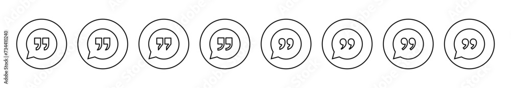 Quote icon set vector. Quotation mark sign and symbol Stock Vector ...