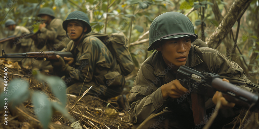 Vietnamese soldiers in Vietnam war - historical combat photography ...