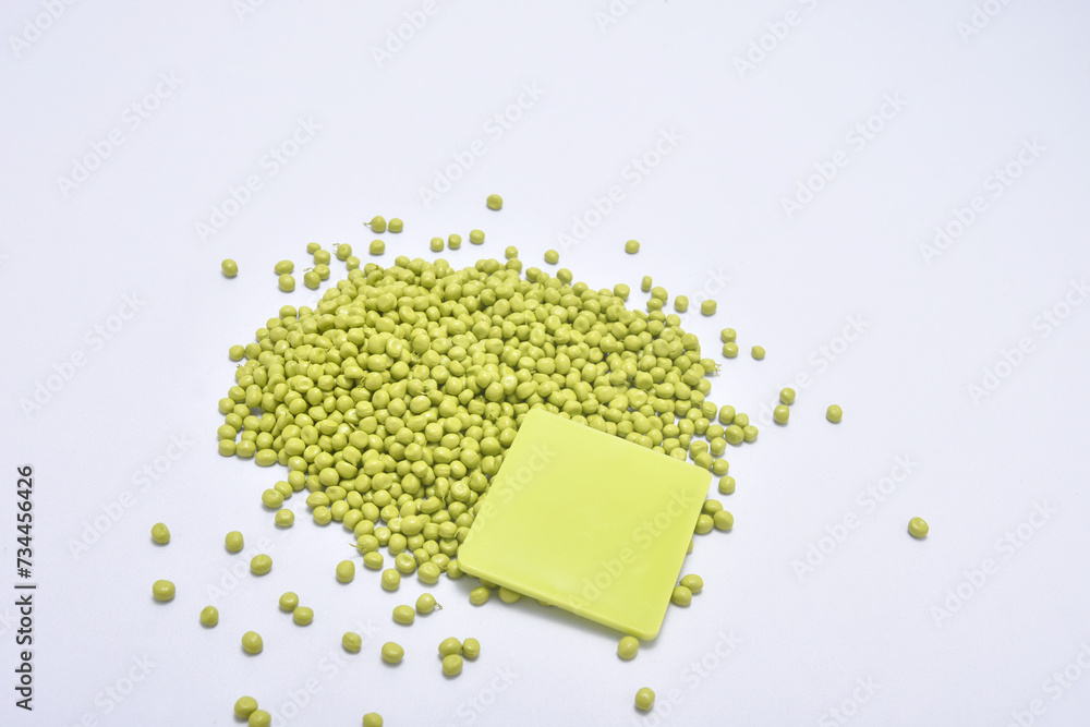 Guacamole color masterbatch granules on a white background,coloring ...