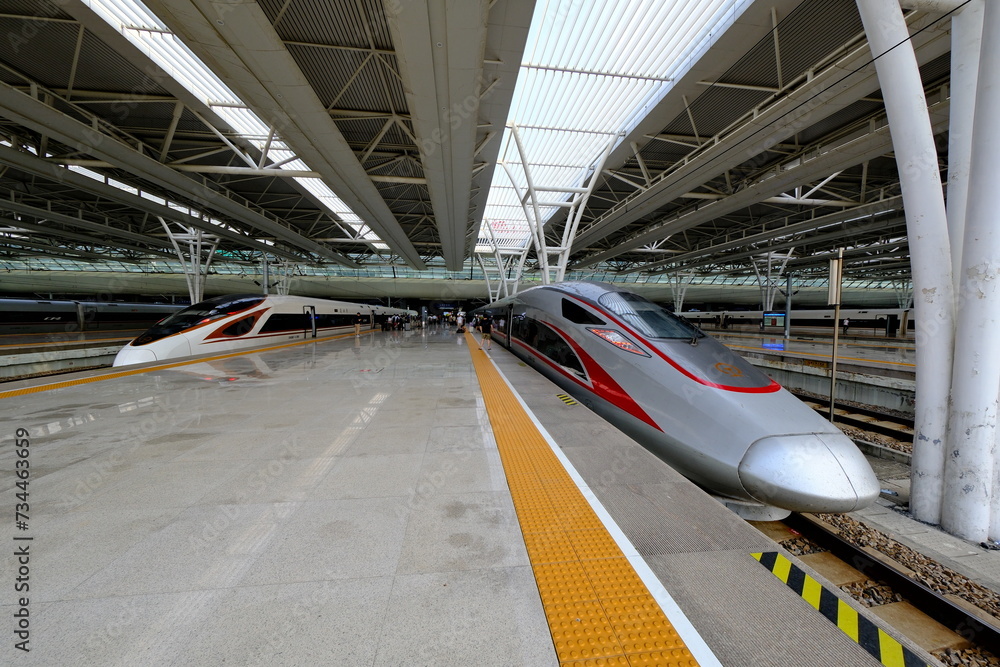 Shanghai,China-July 14th 2023: Chinese High-speed rail (HSR) train ...