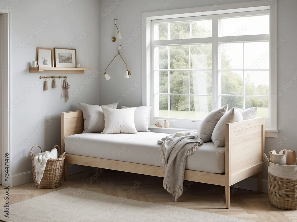 Explore the charm of a Scandinavian inspired daybed setup by the window ...
