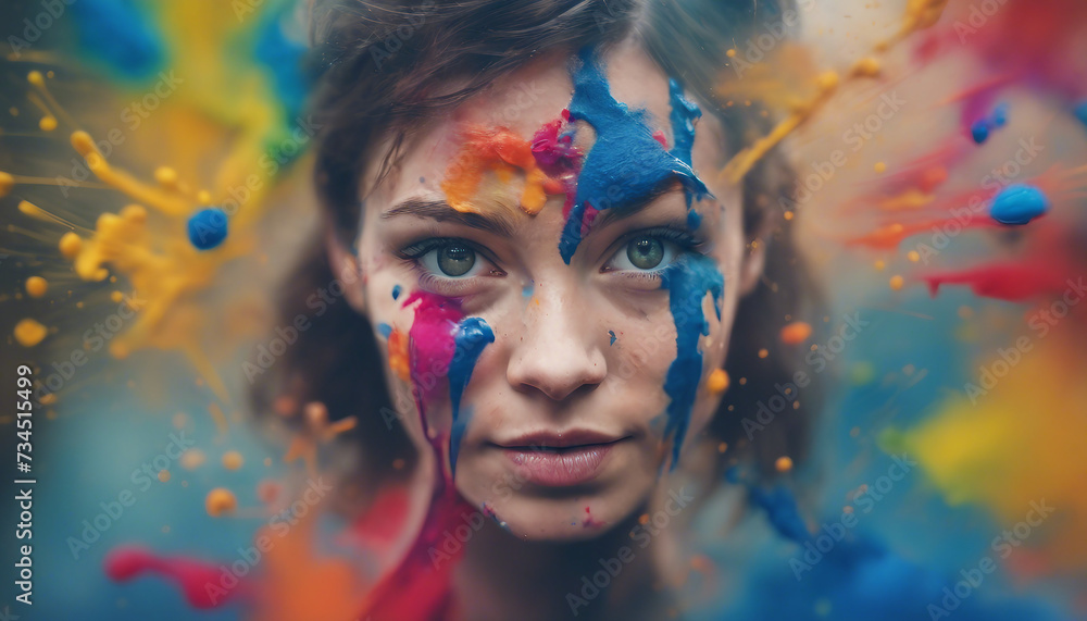 Artistic Colorful Paint Slap with Knockdown Textured Brush Strokes ...