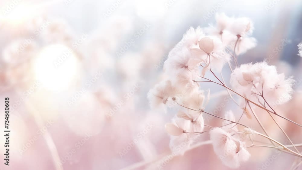 Dry hortensia hydrangea flowers and twigs over nature. pink flowers in ...