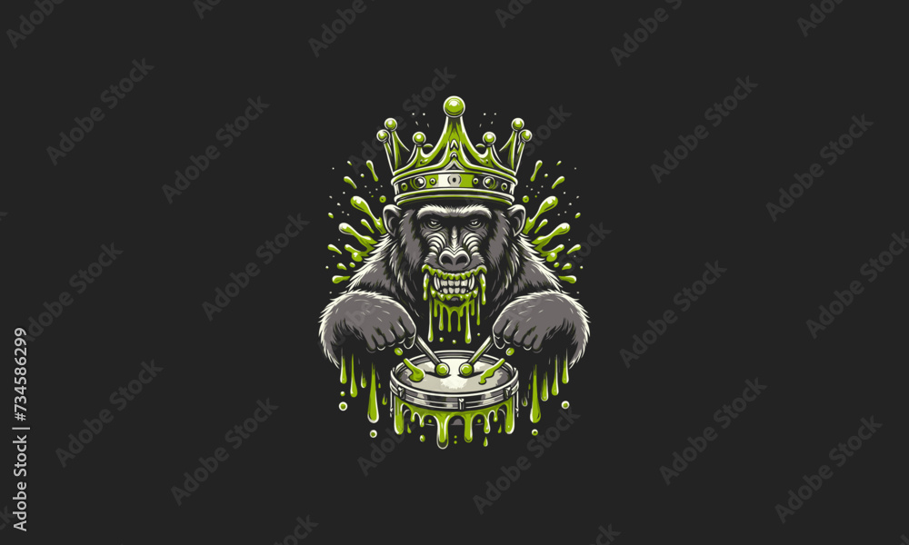 monkey wearing crown and slime vector artwork design Stock Vector ...