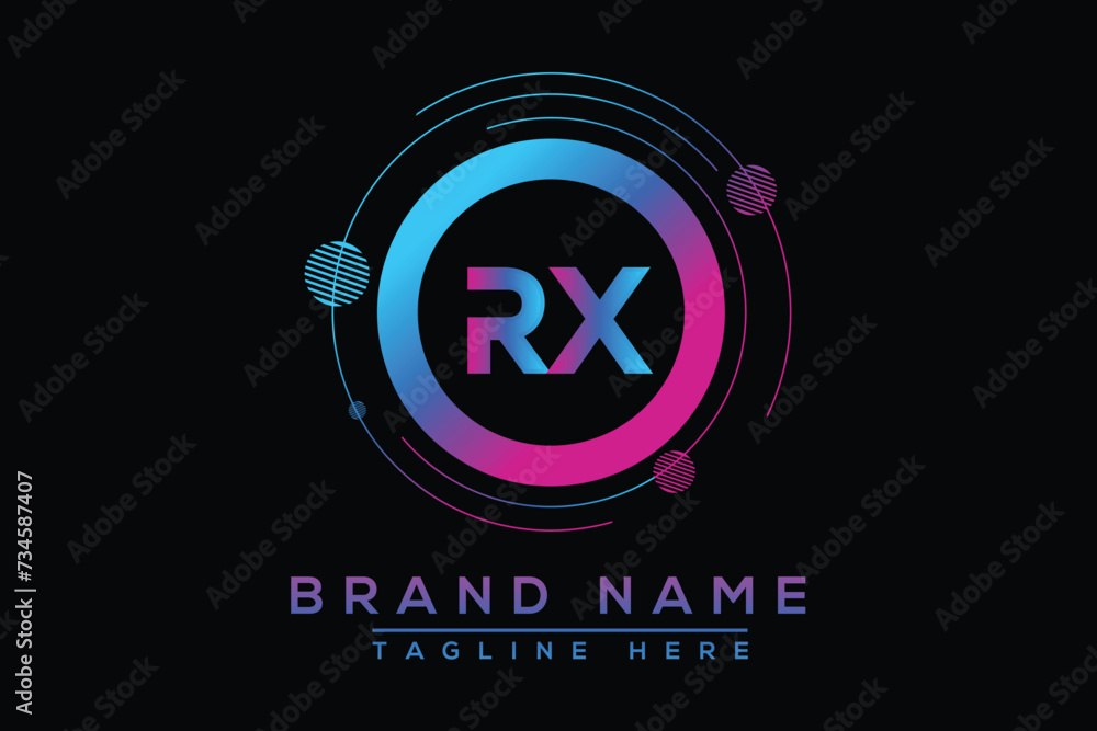 Letter RX Blue logo design. Vector logo design for business. Stock ...