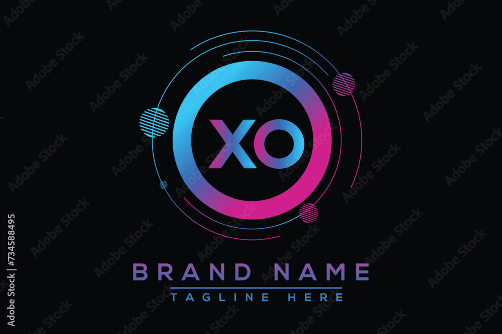 Letter XO Blue logo design. Vector logo design for business. Stock ...