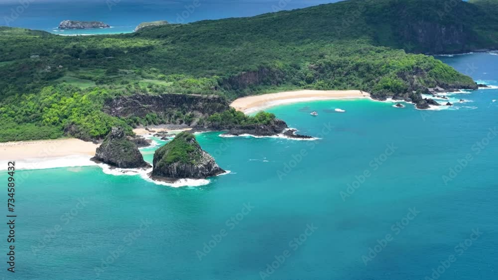 Sancho Beach At Fernando De Noronha Pernambuco Brazil. Aerial Beach ...