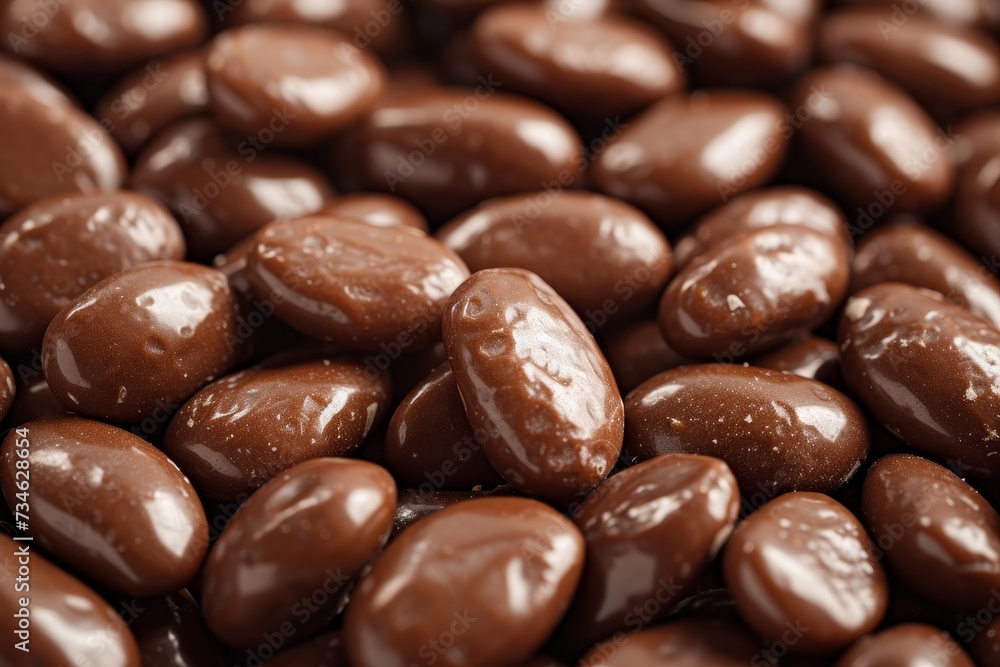 Almonds covered in chocolate Nuts in milk chocolate Brown jelly beans ...