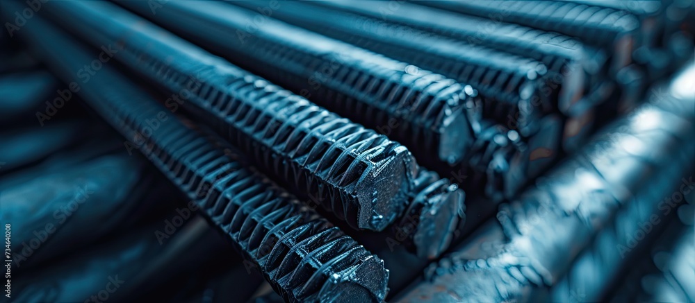 Metal reinforcement rods used in construction projects. Stock ...