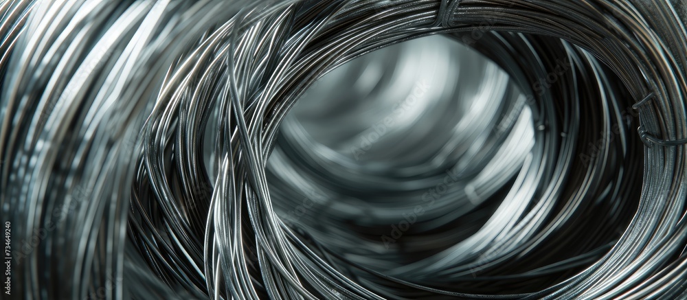 Aluminum wire spools arranged in a manufacturing plant, highlighting ...