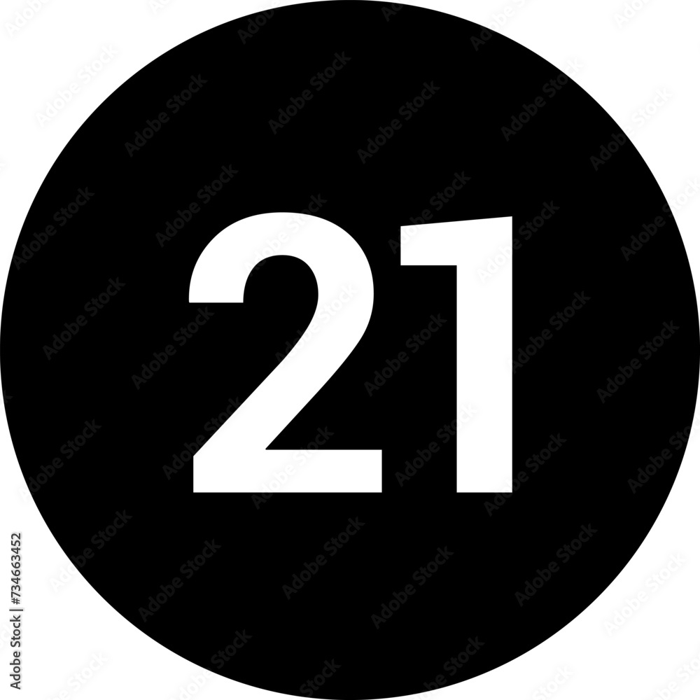 Simple numbers icon set of 1-31 numbers simple black style symbol sign ...