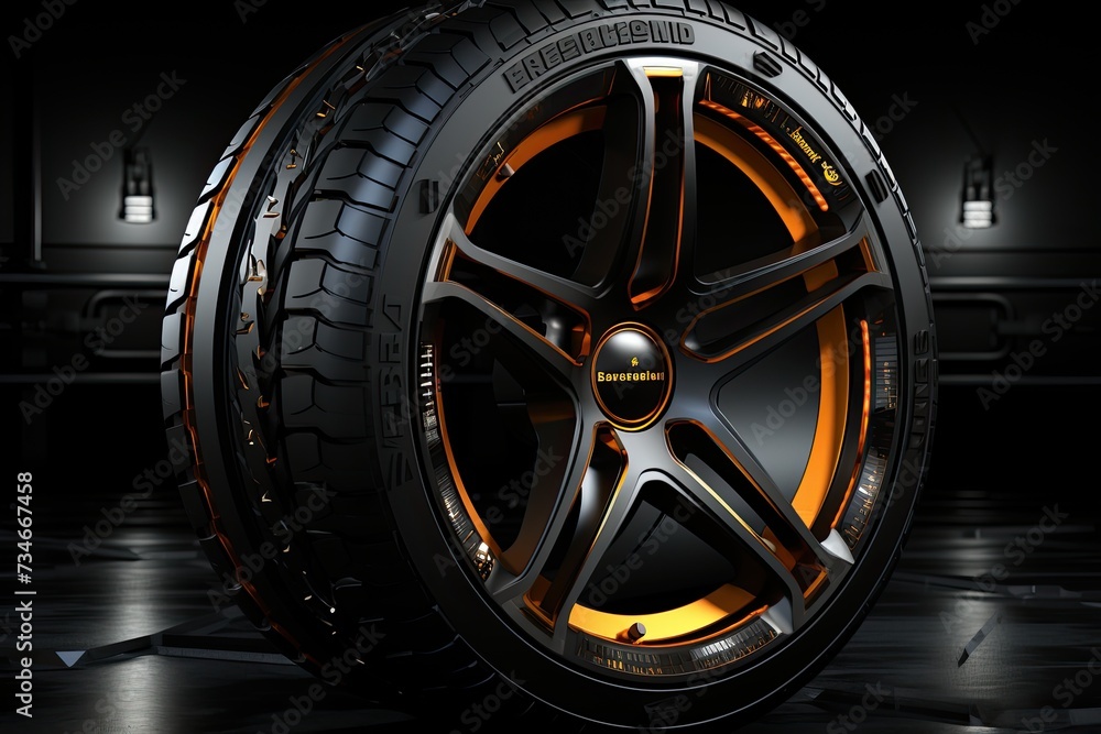 Car wheels for the cars of the future, Futuristic sports car tyre ...