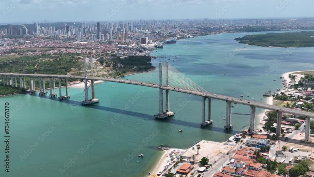 Cable Bridge At Natal Rio Grande Do Norte Brazil. Bridges Landmark View ...