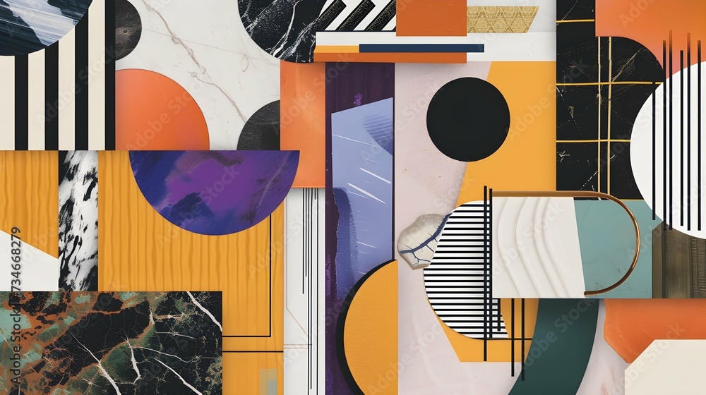 Modernist collages that combine different visual elements. Can be used ...