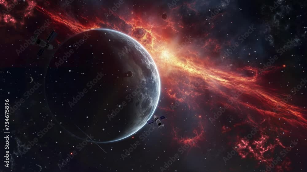 a captivating astrophotography image of an exoplanet. planet in space ...