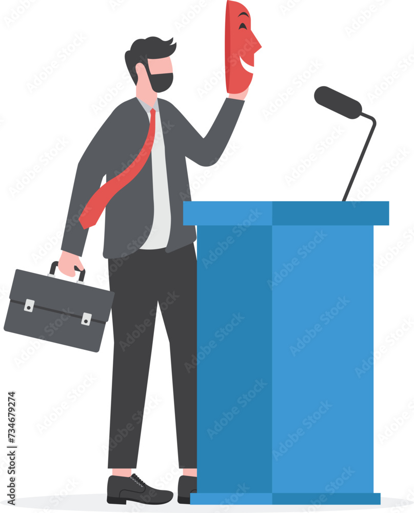 imposter syndrome woman covering face under masks with different ...