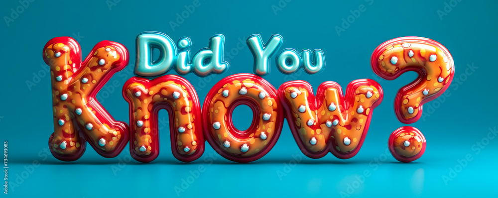 Did You Know? in bold teal 3D text, promoting curiosity, knowledge ...