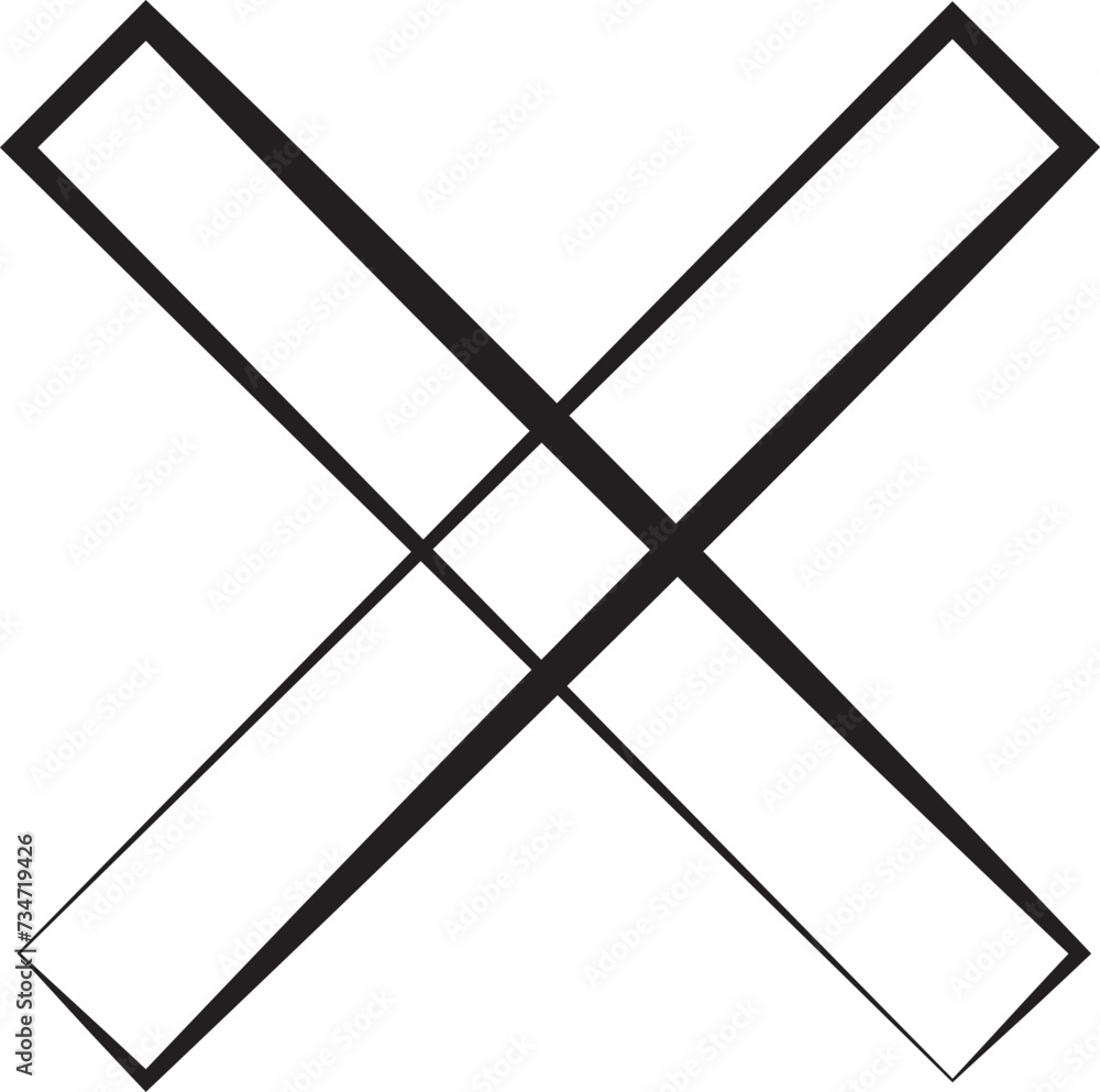 Cross, wrong, check mark icon. Editable vector illustration outline ...