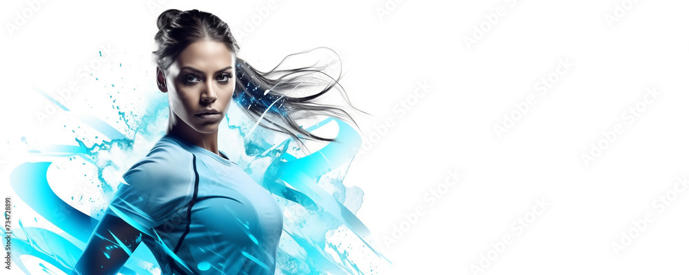 Female fitness model activewear background banner with copy space Stock ...