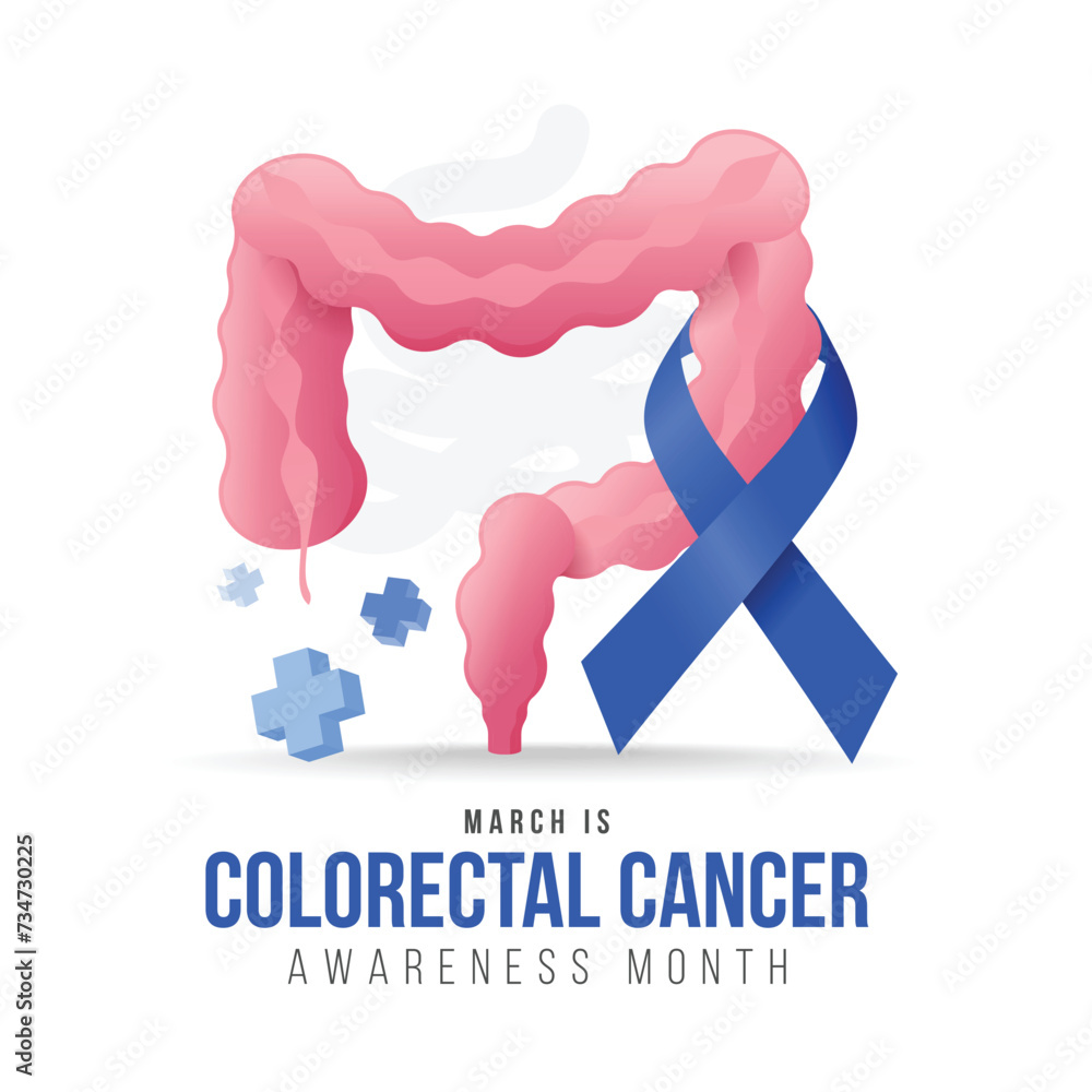 March is Colorectal Cancer Awareness Month - Blue ribbon awareness ...