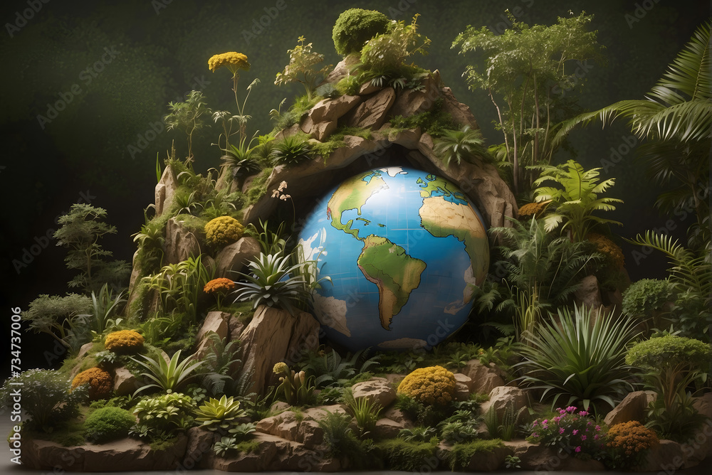 Biodiversity day representation of the earth with a background of ...