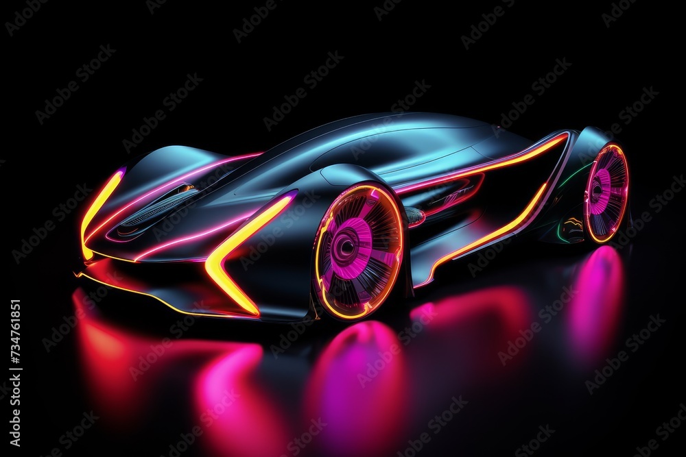 Neo color futuristic car image download, HD Futuristic Car Background ...