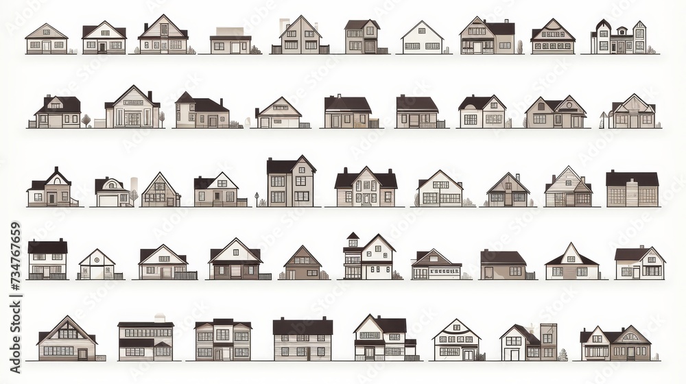 Realistic home icons set of black real estate objects and house symbols ...