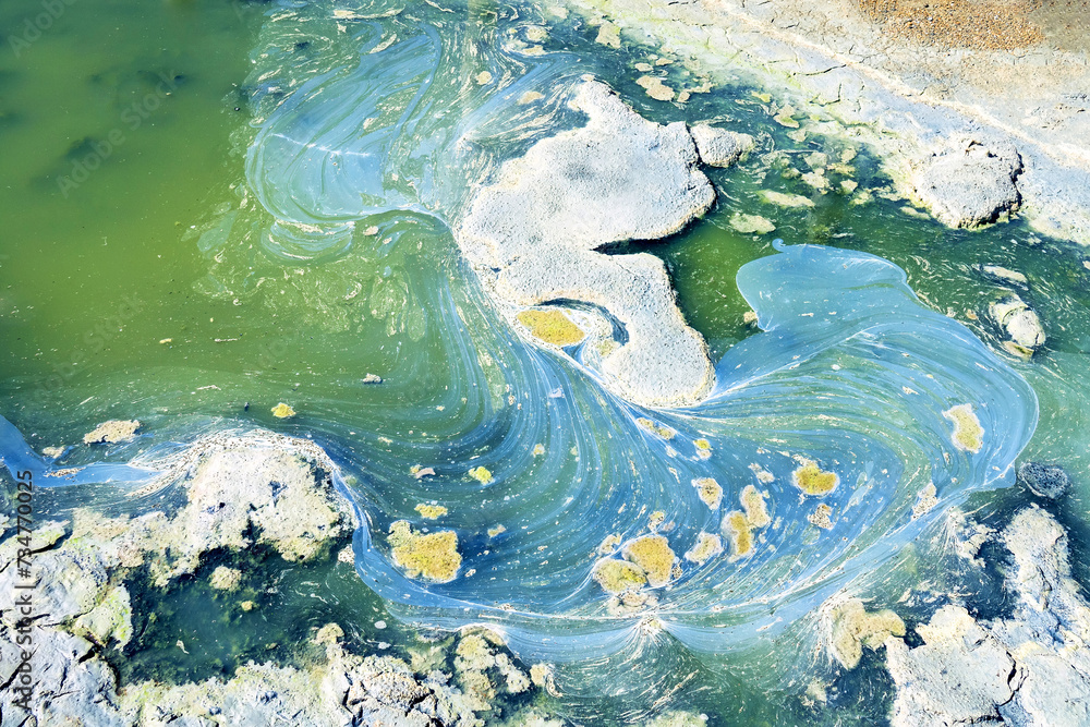 Dead-water, uninhabitable. Hypersalted lake (60 ppm), stagnant basin ...